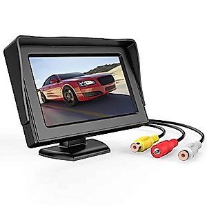 B-Qtech 4.3 inch Color TFT LCD Display Backup Camera Monitor only Rear View Reverse Camera Display for Car SUV Van Truck(Power Supply: DC 12V)
