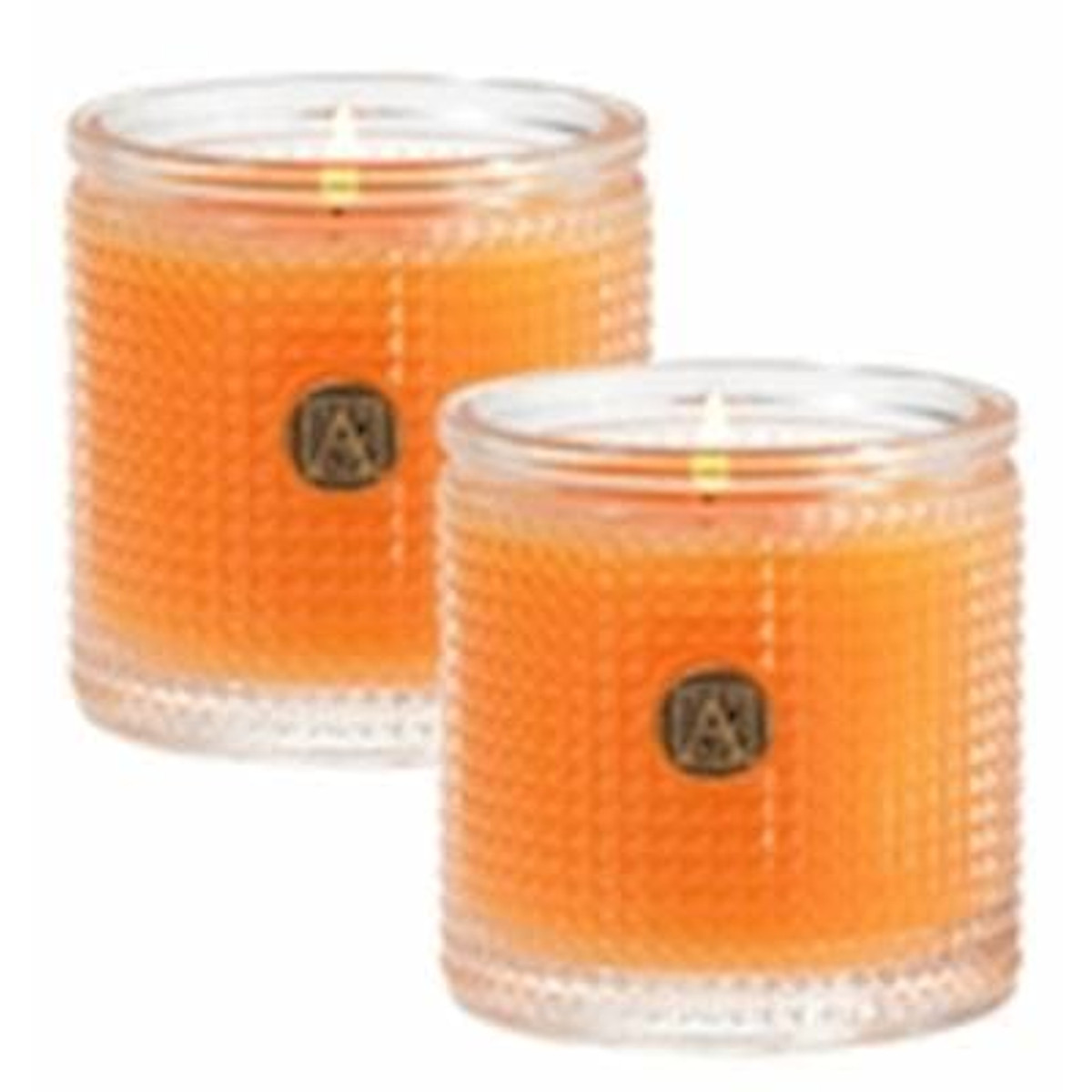 Aromatique Valencia Orange Set of 2 Textured Glass Scented Jar Candle
