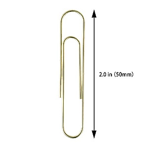 FUDAO FAMILY Large Paper Clips, Gold Paper Clips, 2 Inch Paper Clip, Jumbo Paperclips 100/Pack