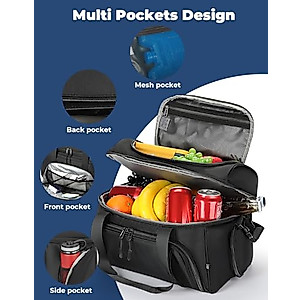 DEERFAMY Super Large Lunch Bag Insulated Cooler Bag Lunch Bag for Women Men, Lightweight Soft Cooler Bag Portable for Work Travel Road-Trip Sport Camping Picnic Black