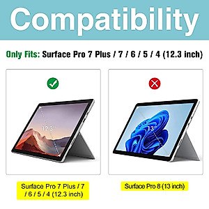 ProCase Surface Pro 7 Plus/Pro 7 / Pro 6 / Pro 5 / Pro 4 / Pro LTE Case, Full Body Protective Case, 360 Degree Rotatable Heavy-Duty Cover with Hand Strap, Shoulder Belt and Kickstand -Black