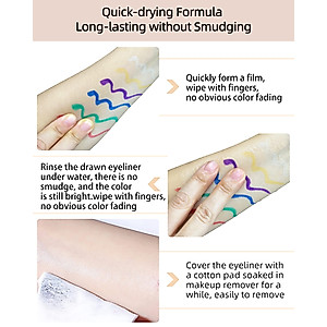 Gold Glitter Eyeliner Liquid Liner-1Pcs Gold Metallic Satin Shimmer Sparkling Colored Eye Liner Eyeshadow Makeup Pen, Long Lasting High Pigmented Waterproof Smudge-proof Eyeliner Pencil,Gift for Women