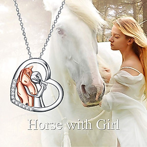 YFN Horse Gifts for Women Horse Necklace 925 Sterling Silver Equestrian Horse Pendant Jewelry