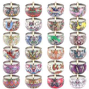 Scented Candles Gift Set, 2.5 oz Soy Wax Aromatherapy Candle for Home, Romantic Candles Gift for Mother Day Christmas Valentines Birthday (24 Pack)