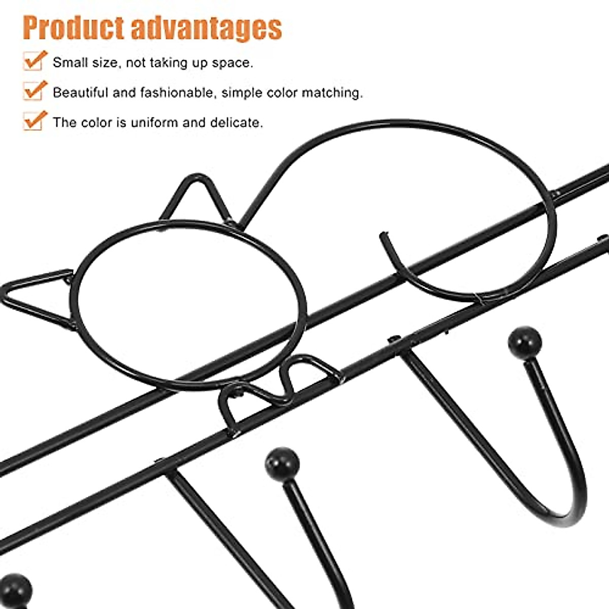 HOMSFOU 1pc Hangers Cat Simple Kitchen Home Purse Hook- Mounted Rail Practical Mount Hook Clothes Hooks Hats Back Wall Hanging Lovely Door Organizer Storage with Rustproof Art