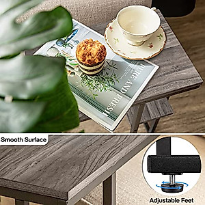 Yoobure C Shaped End Table Set of 2, Side Table for Couch and Bed, Small Side Table for Small Spaces, Living Room, Bedroom, Rustic Snack Table