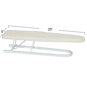 Household Essentials Basic Sleeve Mini Ironing Board | Natural Cover and White Finish | 4.5" x 20" Ironing Surface