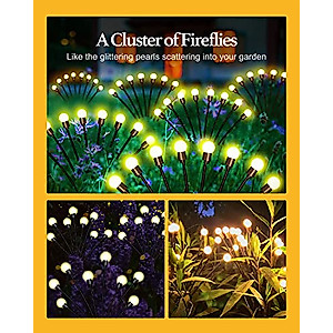 6Pack Firefly Garden Lights Solar Outdoor,8LED Solar Garden Lights, Sway by Wind, Waterproof Solar Outdoor Lights Decorative with Remote 8 Lighting Mode for Landscape Pathway Yard decorations outdoor