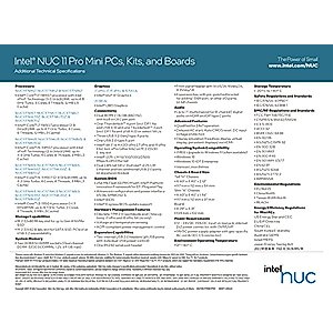 Intel NUC 11 Pro NUC11TNKV5 Tiger Canyon Home & Business Mini PC Desktop 11th Generation Intel® Core™ i5-1145G7 Processor with Intel vPro® Technology,4 Cores,8 Threads(8G RAM,256G SSD)