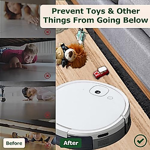 ECOHomes Under Couch Toy Blocker (Black, 8 Pcs, 16” Length x 3.2” Tall) - Couch Guards for Under Couch Prevent Toys from Going Under Furniture | Under Sofa Blocker and Under Bed Blocker for Cats