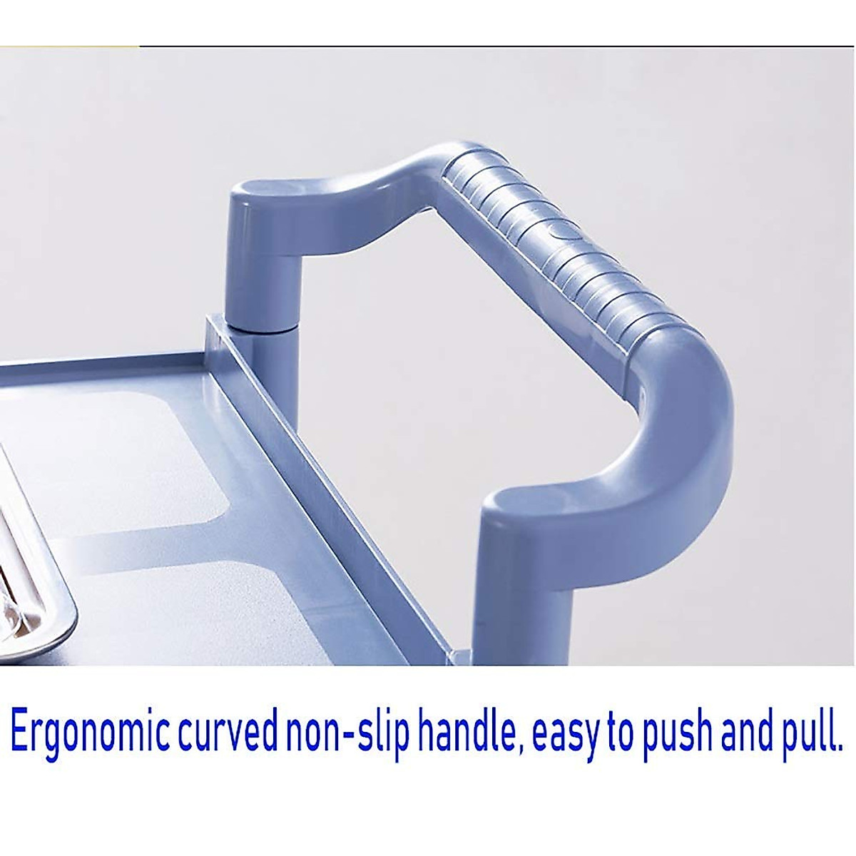 INDYAH Movable Trolleys, Kitchen Storage Hand Trucks, Hotel Caterolling Cart with Handleplastic Restaurants Service Trolley with Large Universal Wheel/Black/107X51X97Cm