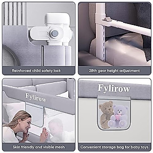 Fylirow Bed Rails for Toddlers, Upgraded Infants Safety Bed Guardrail Designed for Twin, Full, Queen, King Size
