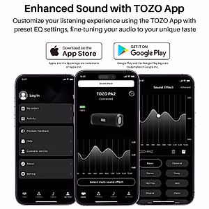 TOZO PA2 Bluetooth Speaker with Dual Drivers & Dual Bass Diaphragms, Deep Bass Loud Stereo Sound, IPX8 Waterproof, 25H Playtime, Custom EQ App Portable Wireless Speaker for Home Outdoors Travel Black