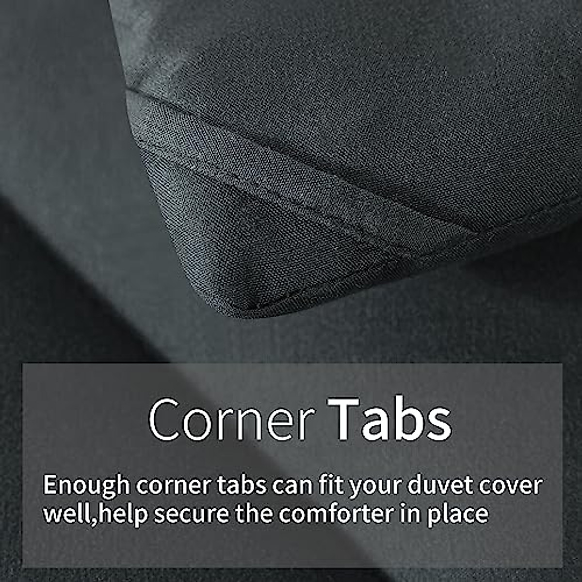 HYLEORY King Size Comforter Set with 2 Pillow Shams - Down Alternative Bed Comforters Bedding Sets for All Season - Lightweight - Machine Washable - Dark Grey