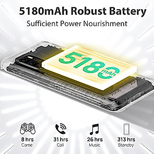 Ulefone Armor X10 Pro Unlocked Rugged Smartphone, 4GB RAM + 64GB ROM, 5180mAh, 20MP Dual Rear Camera, Dual Speakers, Headset-Free FM Radio, 5.45 Inch HD+, Type-C Android Cell Phone (Grey)