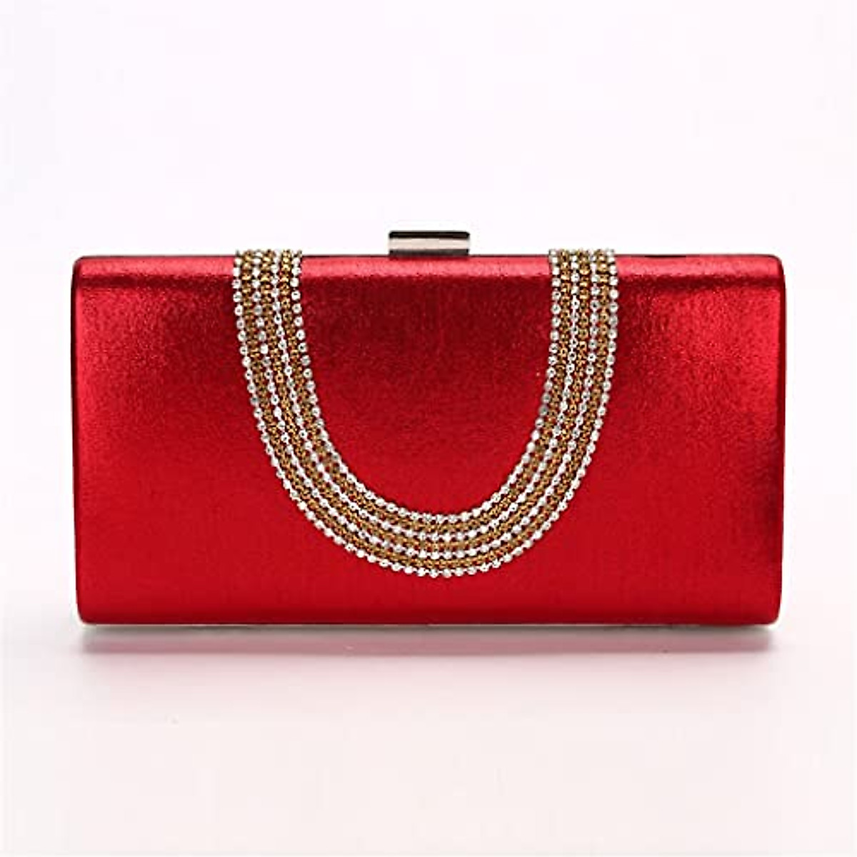 SEIJY Silver Color U Diamonds Handbags with Shoulder Chain Evening Bags Crystal Female Day Clutch Party Purse (Color : E, Size : 1)