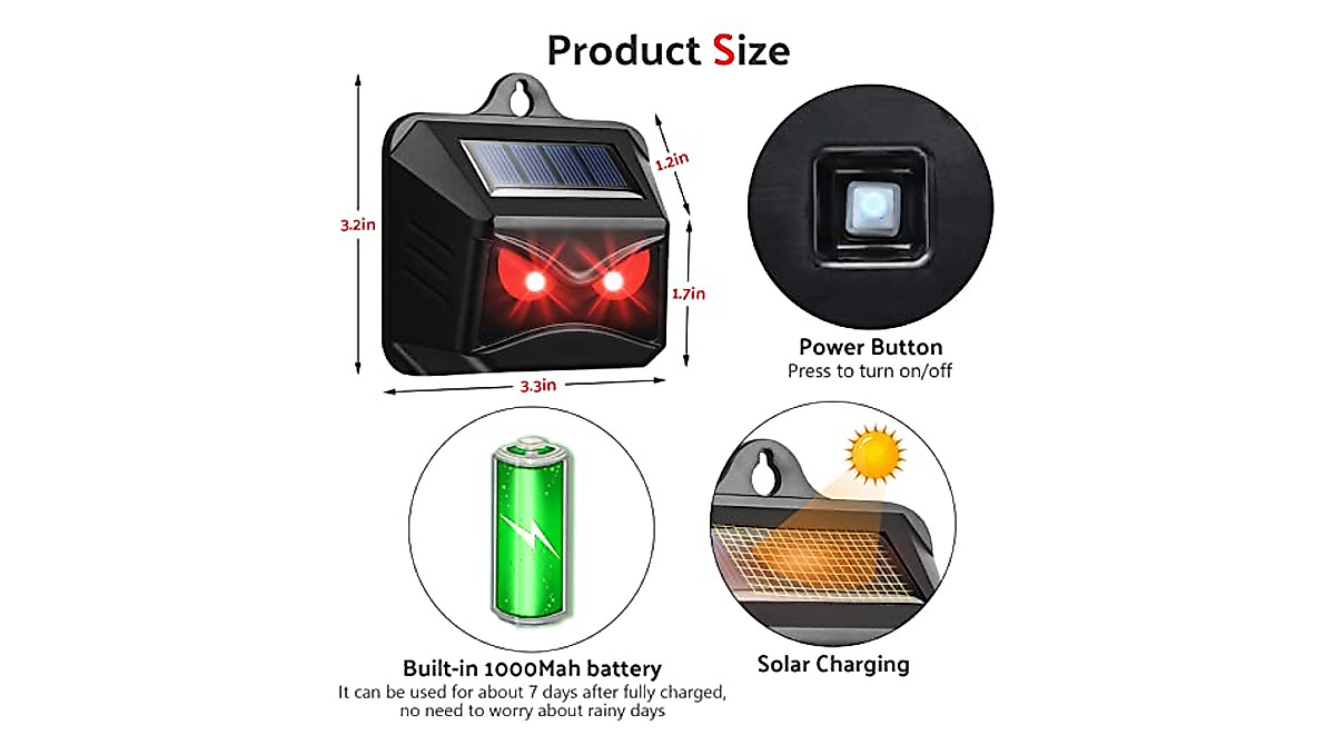 Solar Predator Control Light Nocturnal Animal Repeller Outdoor Animal ...