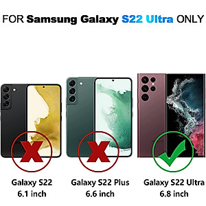 Nvollnoe for Samsung S22 Ultra Case with Card Holder 5G 6.8 inch Slim Dual Layer Heavy Duty Protective for Galaxy S22 Ultra Case Hidden Card Slot Wallet Case for Samsung S22 Ultra(Green)