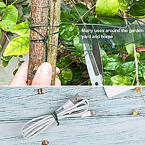 328 Feet Plant Twist Tie Plastic Coated Soft Garden Metal Wire 1mm Thin for Gardening, Home, Office (Green)