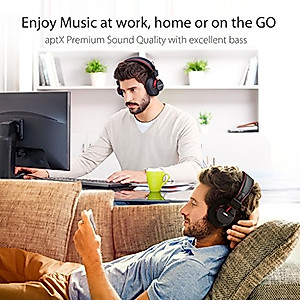 Avantree Audition - Bluetooth Over-Ear Headphones & Mic for PC with 40hr Battery Life, Wireless & Wired Modes, and Long-Lasting Durable Build