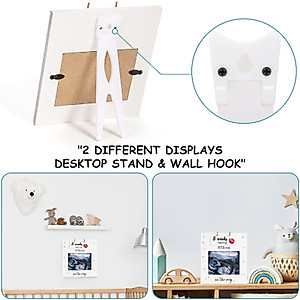 Ultrasound picture Frame, Sonogram Picture Frame with Belly Bump Fruit and Vegetable Signs, Expecting Parents to be Unique Gifts for Pregnant Women, Pregnancy Milestone to Track Baby Grow, White