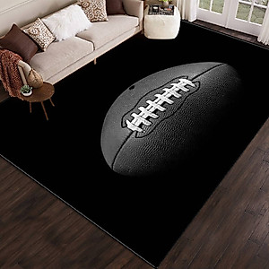 PeeNoke Classic American Football Area Rug Outdoor Patio Rug Play Mat Floor Mat Modern Carpet Non-Slip Home Decor Living Room Bedroom Nursery, 6x9 ft