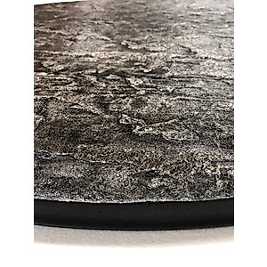 Concrete Cement Lazy Susan Unique, Hand Crafted, Gray, Turntable, 360 Degree Swivel, Made in The USA, Home Decor by Concrete Resurrection (Black 15" Diameter)