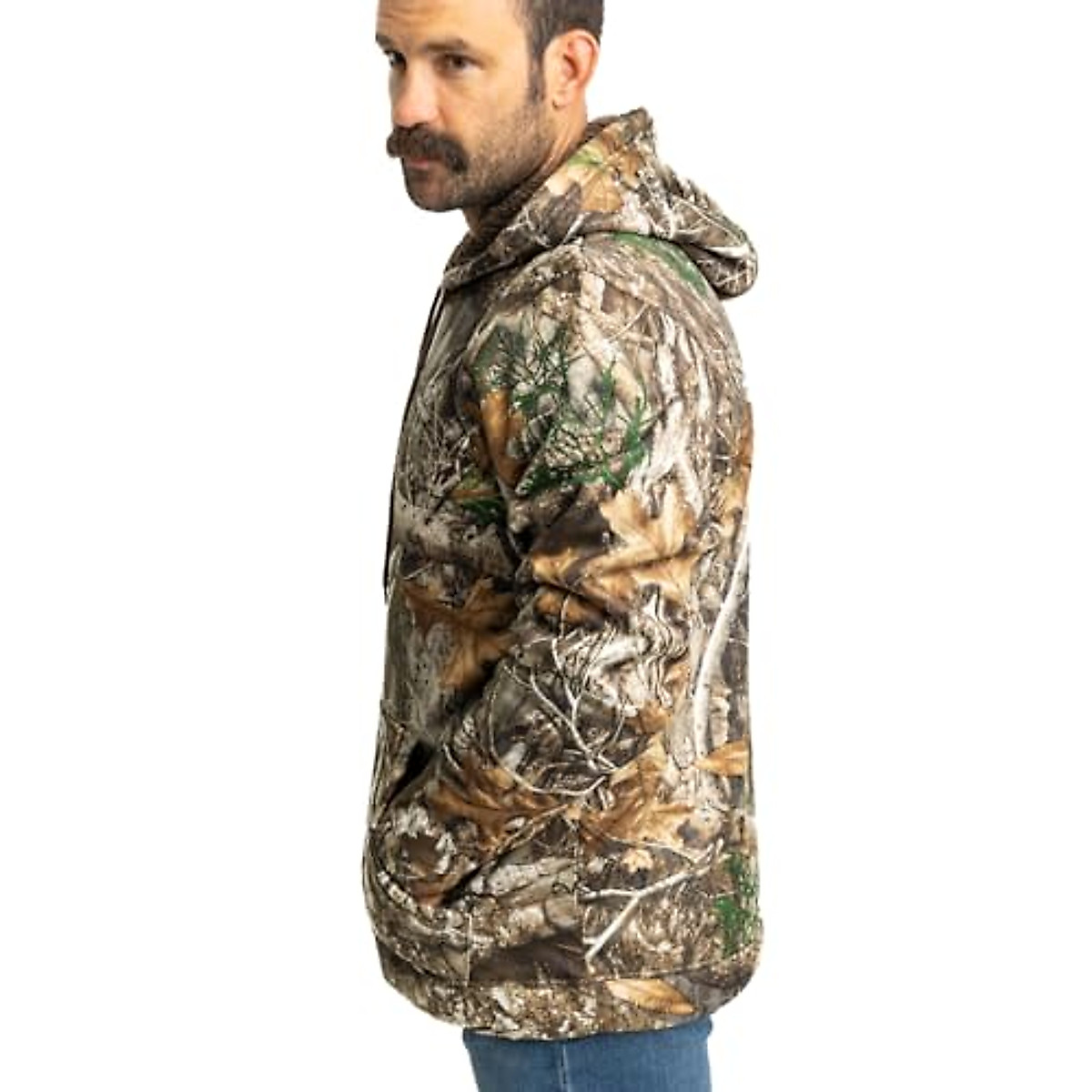 Realtree Men's Camo High Pile Fleece Vest Jacket for Hunting, Hiking and Climbing (US, Alpha, Large, Regular, Regular, Edge | Sherpa)