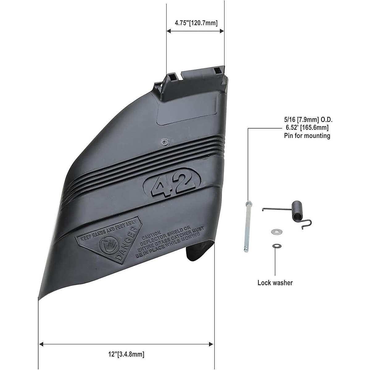 VIRTIONZ 42" Compatible Replacement for Craftsman Riding Mower Deck Deflector Shield 130968 with MOUNTING Hardware