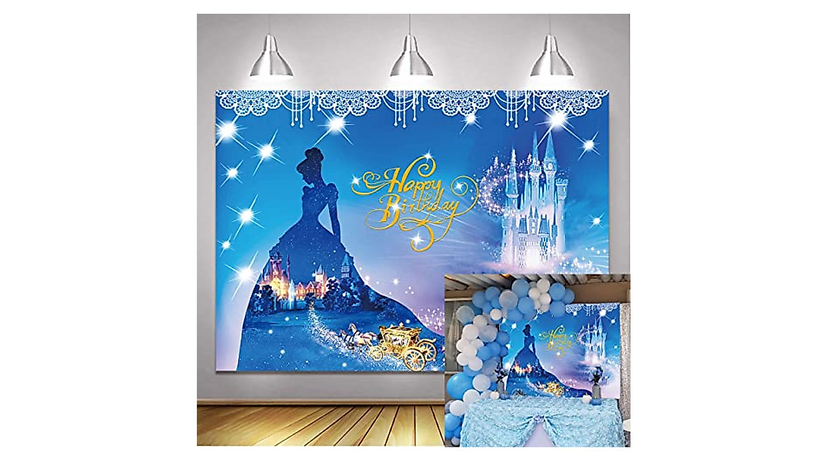 Baby Blue Princess Birthday Backdrop | Fairy Tale Party Decor