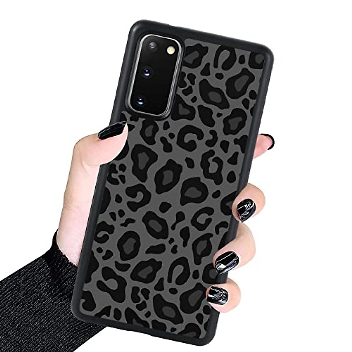 KANGHAR Case Compatible with Galaxy S20,Black Leopard Design,Tire Texture Non-Slip + Shockproof Rugged TPU Protective Case for Samsung Galaxy S20 6.2 Inch-Leopard Pattern
