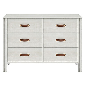 WAMPAT Kids Dresser for Bedroom, White Dresser with 6 Drawers, Baby Closet Storage Organizer Dressers & Chest of Drawers for Nursery, Living Room, Hallway