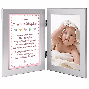 Sweet Goddaughter Gift, Poem from Godparents for Baptism or Christening, Add 4x6 Inch Photo