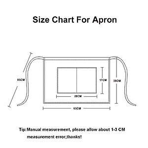 Shmimy Personalized Custom Waist Apron For Men Women Kitchen Cooking Aprons Customized with Pockets Name Text Logo Picture