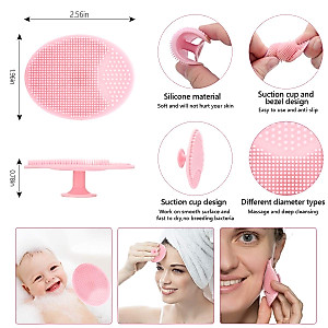 Lip Scrub Brush Silicone Facial Cleansing Brush -2PCS Lip Exfoliator Brush, 2PCS Face Scrubber Facial Cleansing Brush Blackhead Remover, 2PCS Silicone Face Mask Brush Mask Applicator