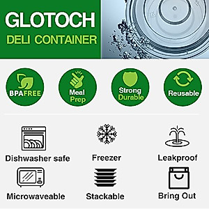 Glotoch Meal Prep Container 10 Pack, Disposable Food Containers with Lids, Durable To Go Containers, Take Out Bowls for Takeout, Salad Container, Microwave Safe, BPA-Free, Stackable - 16 OZ