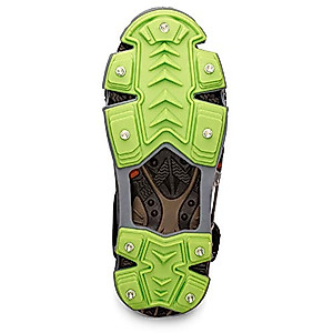 STABILicers Hike XP Traction Cleats for Hiking on Snow and Ice,Grey/Green, Medium (1 Pair)