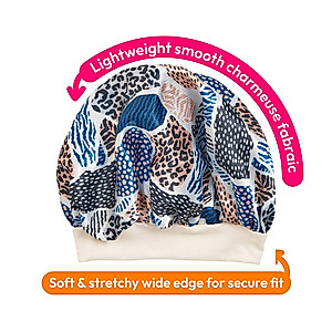 Red by Kiss 2-in-1 Mommy & Me Bonnet Sleeping Caps Hair Bonnet Hair Wrap (Leopard)