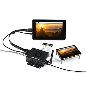 waveshare Mini-Computer Based On Raspberry Pi Compute Module 4,Include CM4-IO-BASE-A (Mini IO Board Lite Verson),Metal Case,Cooling Fan