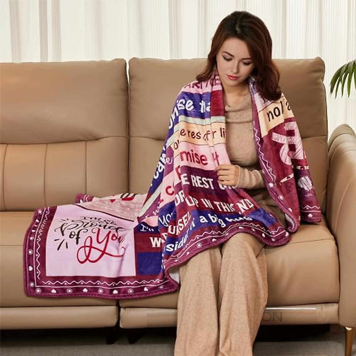 DecorSIXT Daughter Blanket from Mom Gifts for Daughter from Dad - to My Daughter 60" X 80" Bed Blanket - Christmas Birthday Present for Teen Daughter from Mom