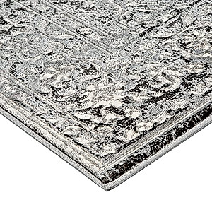 FirsTime & Co. Gray Noelle Vintage Medallion Area Rug for Living Room, Bedroom, Entryway, Home Office, Distressed, French Country, 5 x 8 Feet