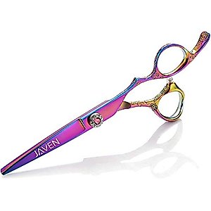Professional Hair Cutting Shears,6 Inch Hairdressing Shears Barber Hair Scissors Edge Razor Sharp Blades Haircut Scissors for Men Women Kids Japan 440c Stainless Steel (Rainbow) (Pink)