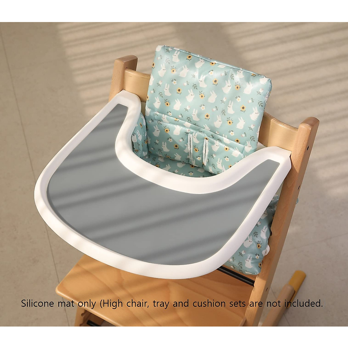 Gembebe Silicone Tray placemat Compatible with Stokke Tripp Trapp High Chair Tray (Dusty Blue)