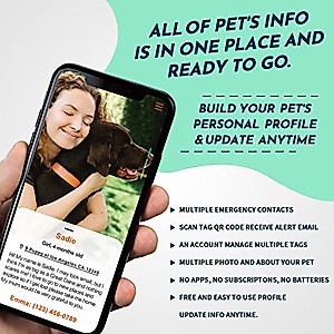 MYLUCKYTAG NFC & QR Code Smart Pet ID Tag Personalized Dog Cat Tag, Online Pet Profile, Pet Location Alert Email, Digital Pet Tag, Quiet Pet Tag, Durable Pet ID, Dog Collar Tag