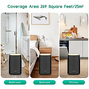 Afloia Dehumidifier for Home 2500 Cubic Feet(269 sq ft), Quiet Portable Electric Dehumidifiers, 70oz Small Dehumidifier Remove Humidity for Bathroom Basement Closet RV Garage,Auto Shut Off, Black