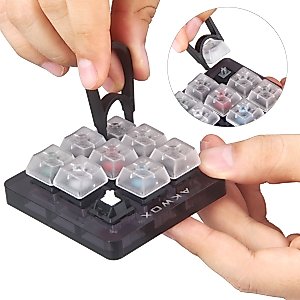 AKWOX 9-Key Cherry MX Switch Tester, Keycap Puller, Keyboard Keycap, O-Ring Sampler Tester Kit