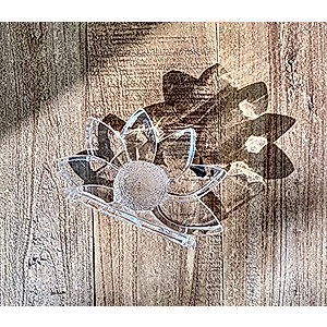 KLIFA- SUNFLOWER Acrylic Napkin Holder, Freestanding Tissue Dispenser, Countertop, Clear