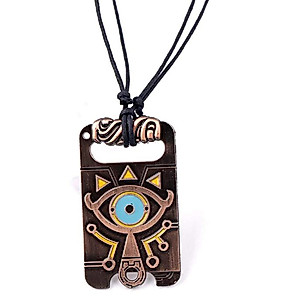 MEETCUTE Vintage Unisex Necklace,The Legend of Zelda Breath of The Wild Sheikah Eye Dog Tag Necklace Cosplay