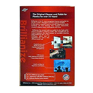 Brillianize Plastic and Glass Cleaning Kit with Terry Style Microfiber Polishing Cloth