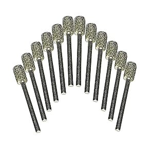Luo ke 12 Pcs Diamond Burr, 1/8 Inch Shank Diamond Grinding Bits For Dremel Rotary Tool (Cylinder Head)